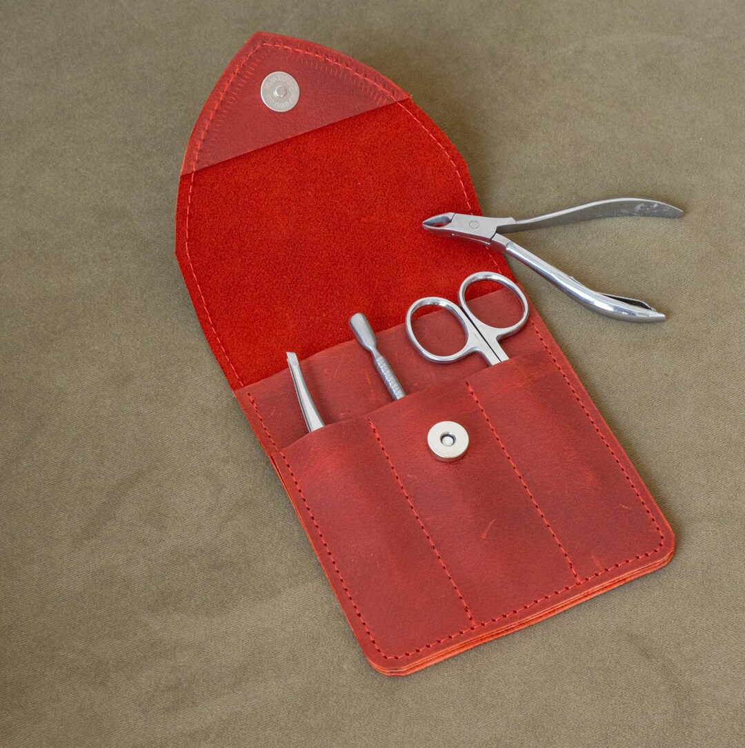 Leather Manicure Tool Pouch, Custom Manicure Case, Manicure Set Case ...