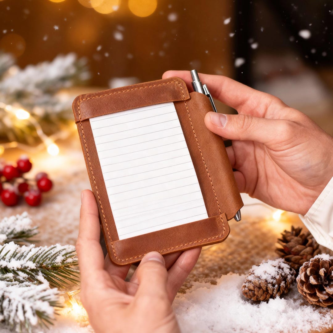 Personalized Leather Note Card Holder, Leather Index Card Holder, Index ...