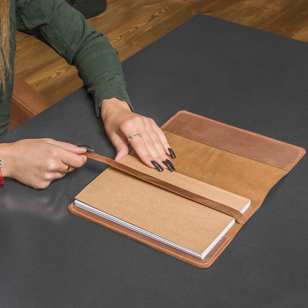 Handmade Leather Journal Cover, Personalized Notebook Cover, Refillable ...