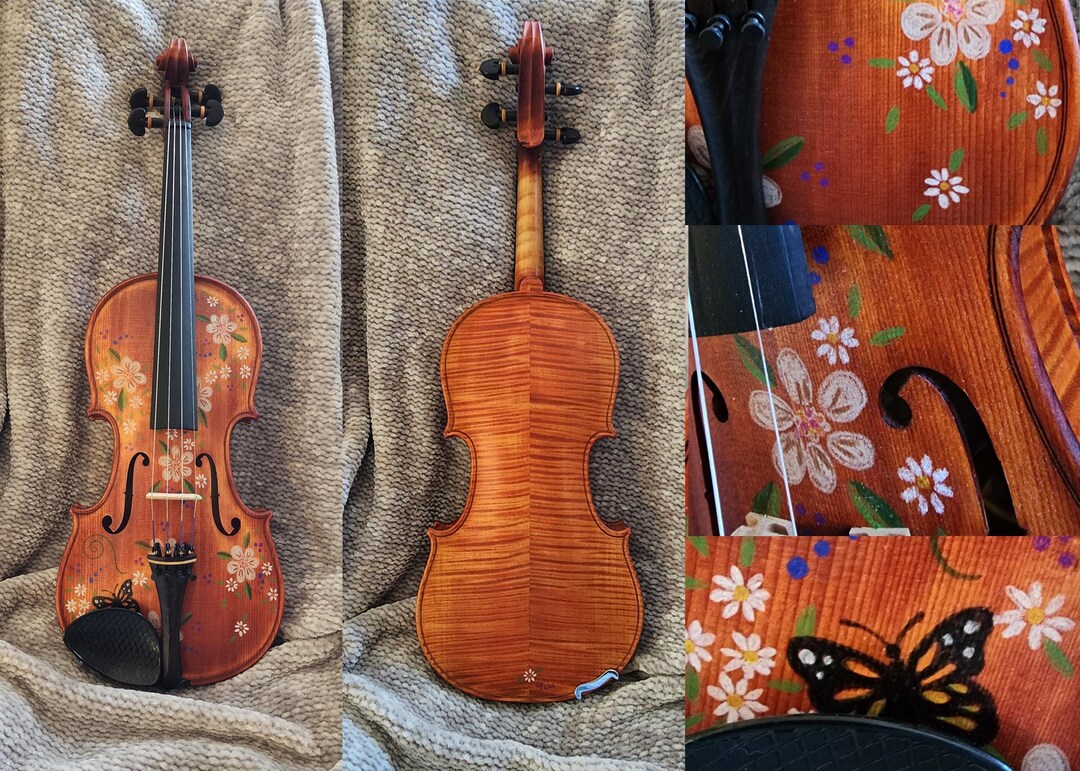 Amber Flowers Violin 4/4 Adult Instrument - Etsy