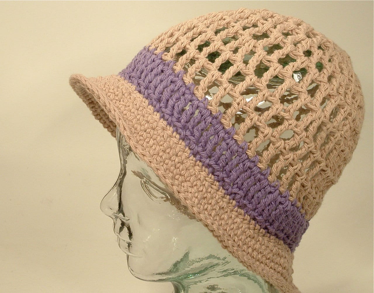 Womens String Hat Cotton Bucket Mesh Summer Sun Brim Ecru Cap Free Ship ...