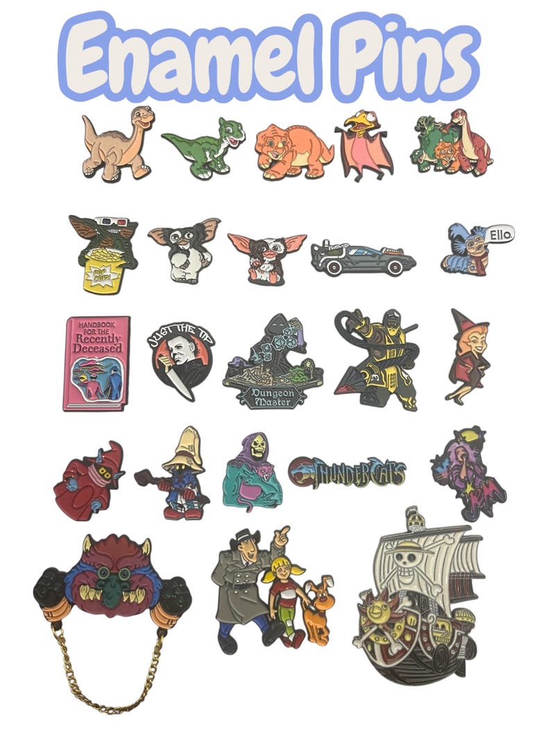 Cool Retro Inspired Enamel Pins - Etsy