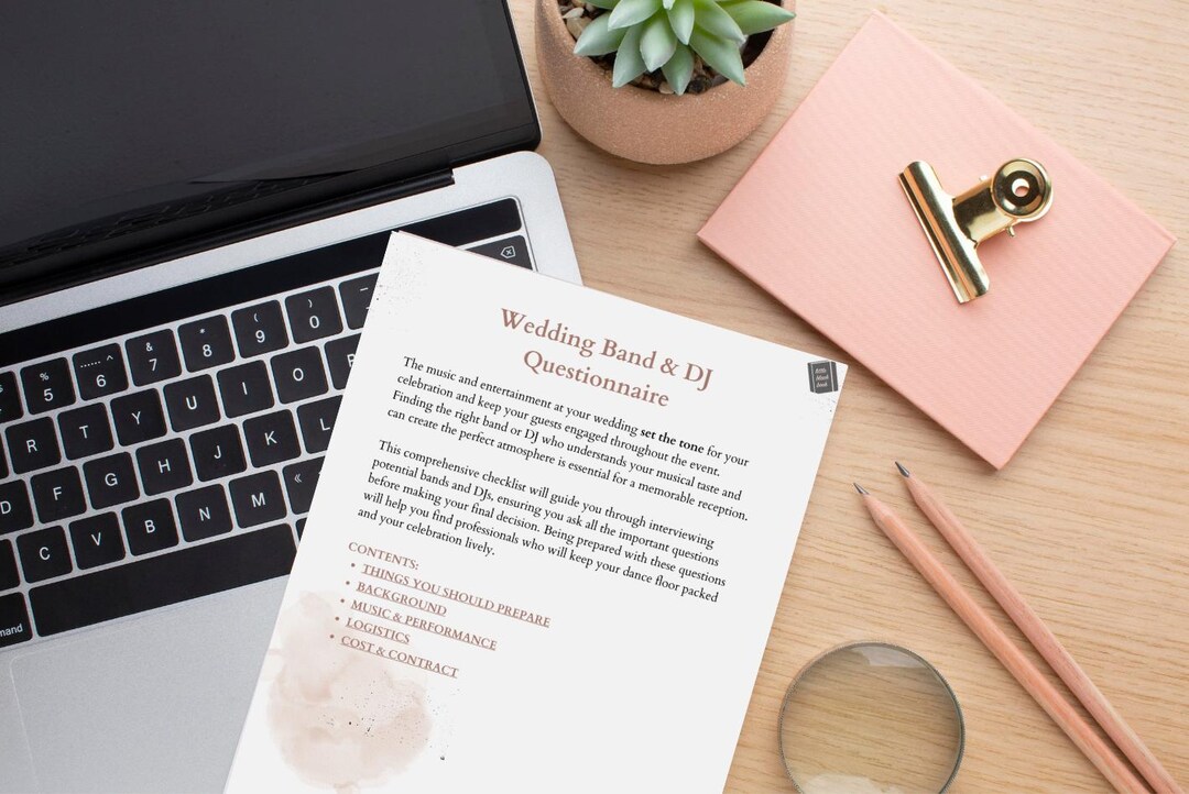 Wedding Band & DJ Interview Checklist | Printable PDF | Instant ...