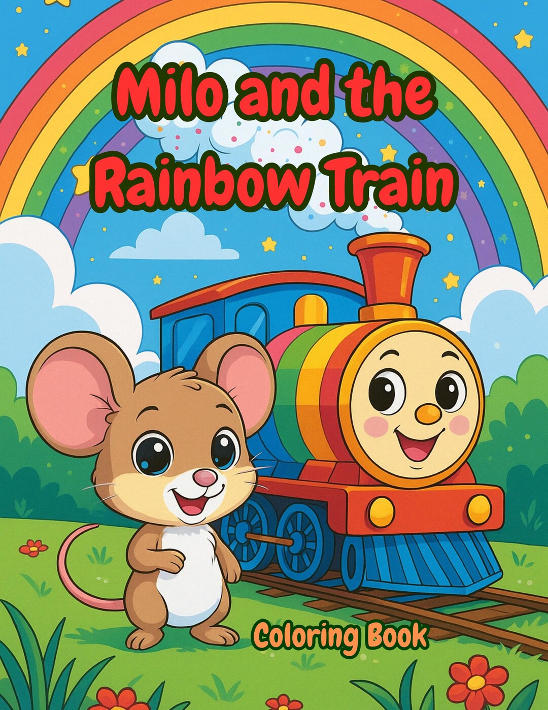 Printable Coloring Book for Kids - Milo and the Rainbow Train - Cute ...