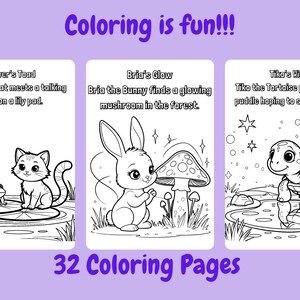 Printable Animal Coloring Book, Forest Creatures, Digital Download ...