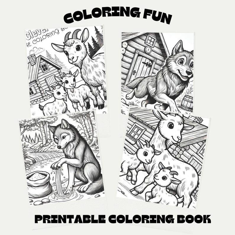 Kids Coloring Story Book Printable, 32 Fun Coloring Pages, Ilustrated ...