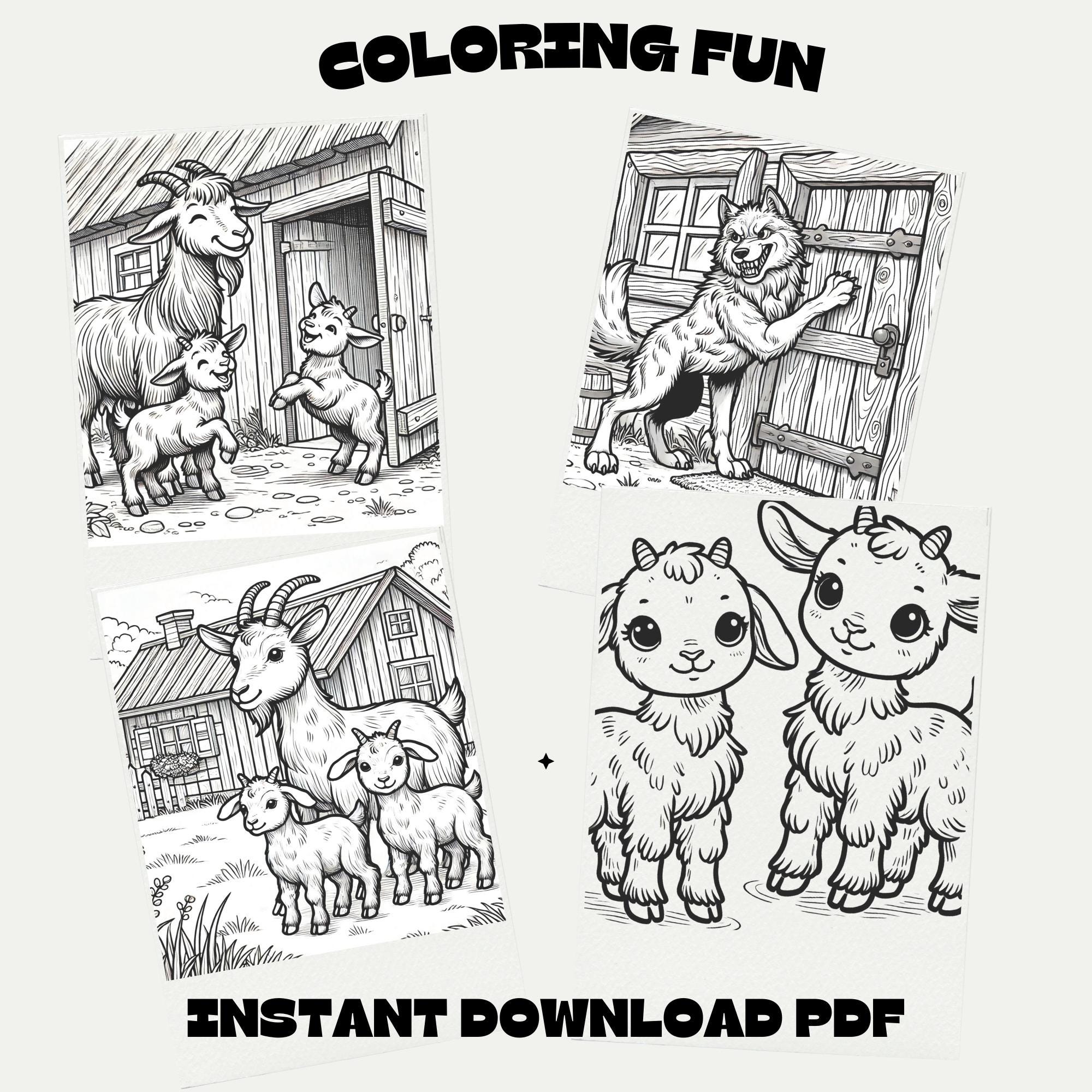 Kids Coloring Story Book Printable, 32 Fun Coloring Pages, Ilustrated ...