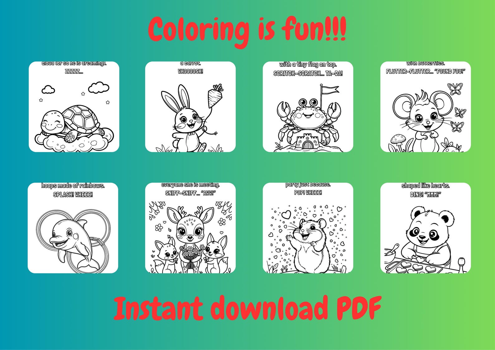 Little Moments, Big Smiles – Kids Coloring Storybook, Cute Animal ...