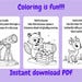 Printable Animal Coloring Book, Forest Creatures, Digital Download ...