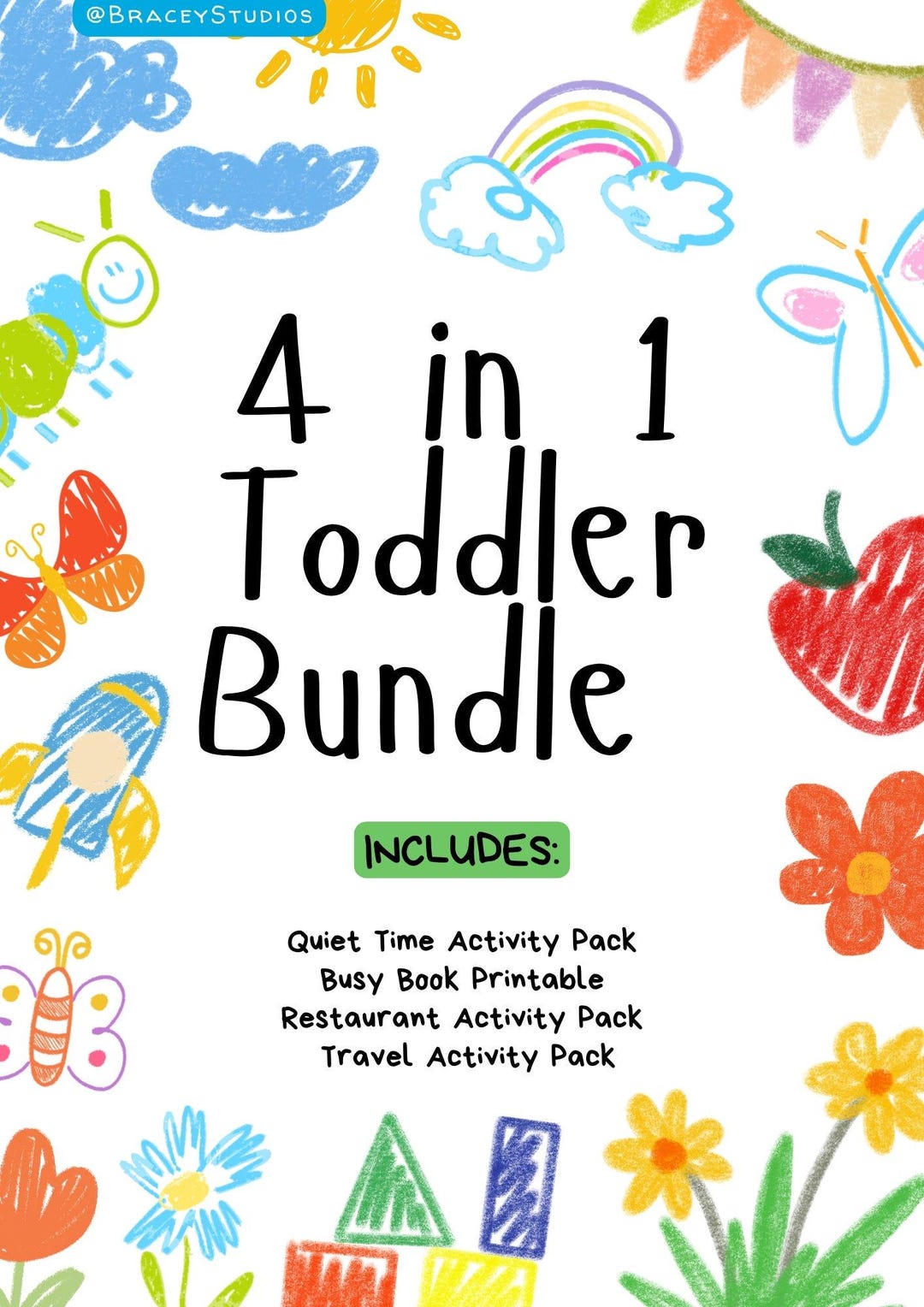 Toddler Activity Bundle Printable | 4 Busy Book Packs (digital Download ...
