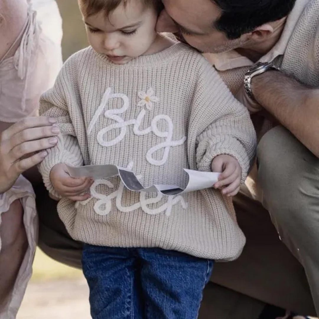 Custom Big Sister Sweater, Personalized Name Knit Sweatshirt ...