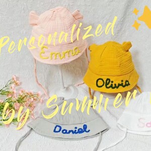 Baby Bucket Hat,custom Name Baby Sun Hat,personalized Baby Hat With ...