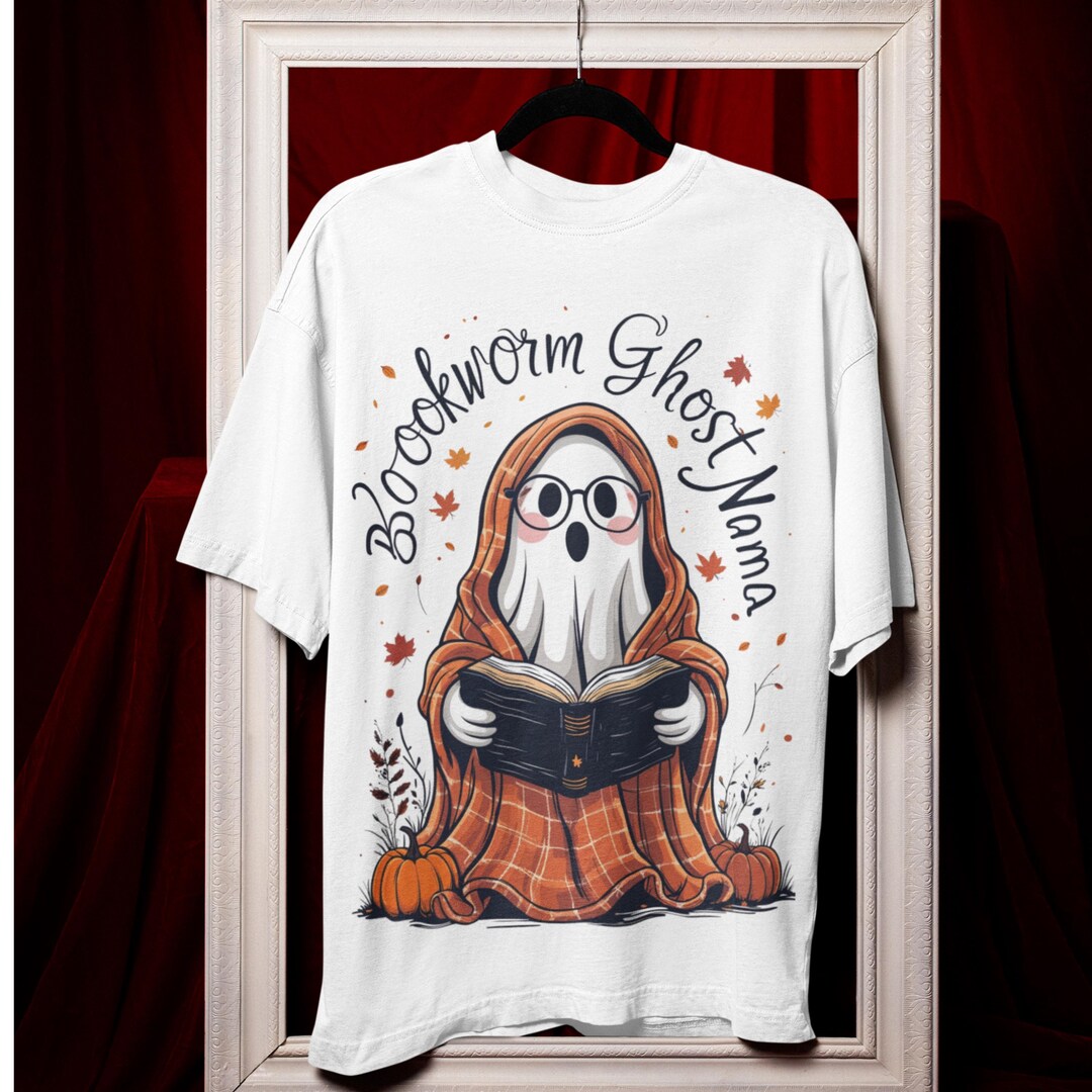 Halloween Mama Ghost PNG Clipart Design for Book Lovers | Cute Reading ...