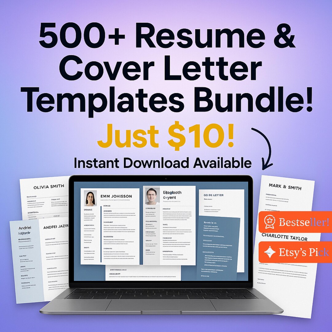 Resume + Cover Letter Templates Bundle Google Docs, MS Word, Mac Pages ...