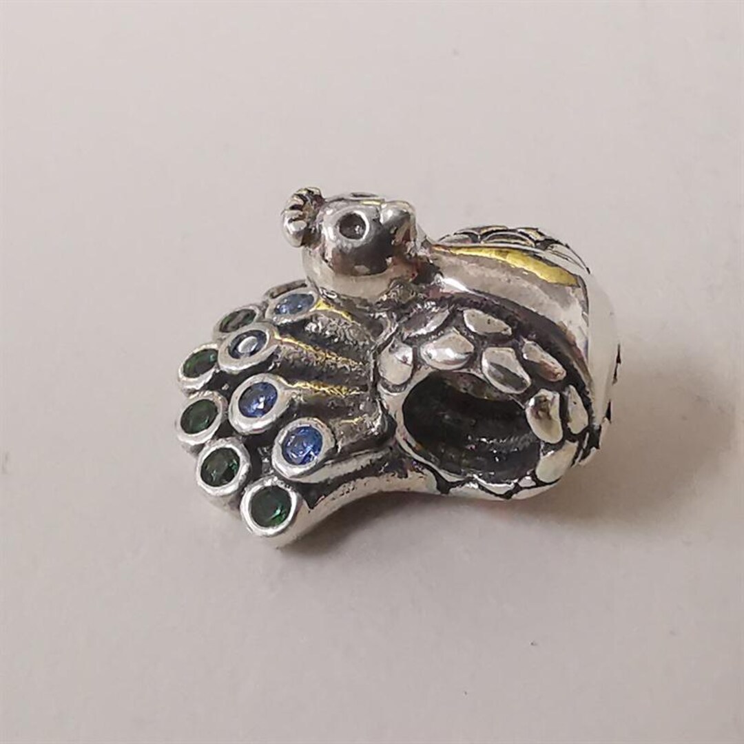 Pandora Charm Peacock Teal Green Cz Sterling Silver - Etsy