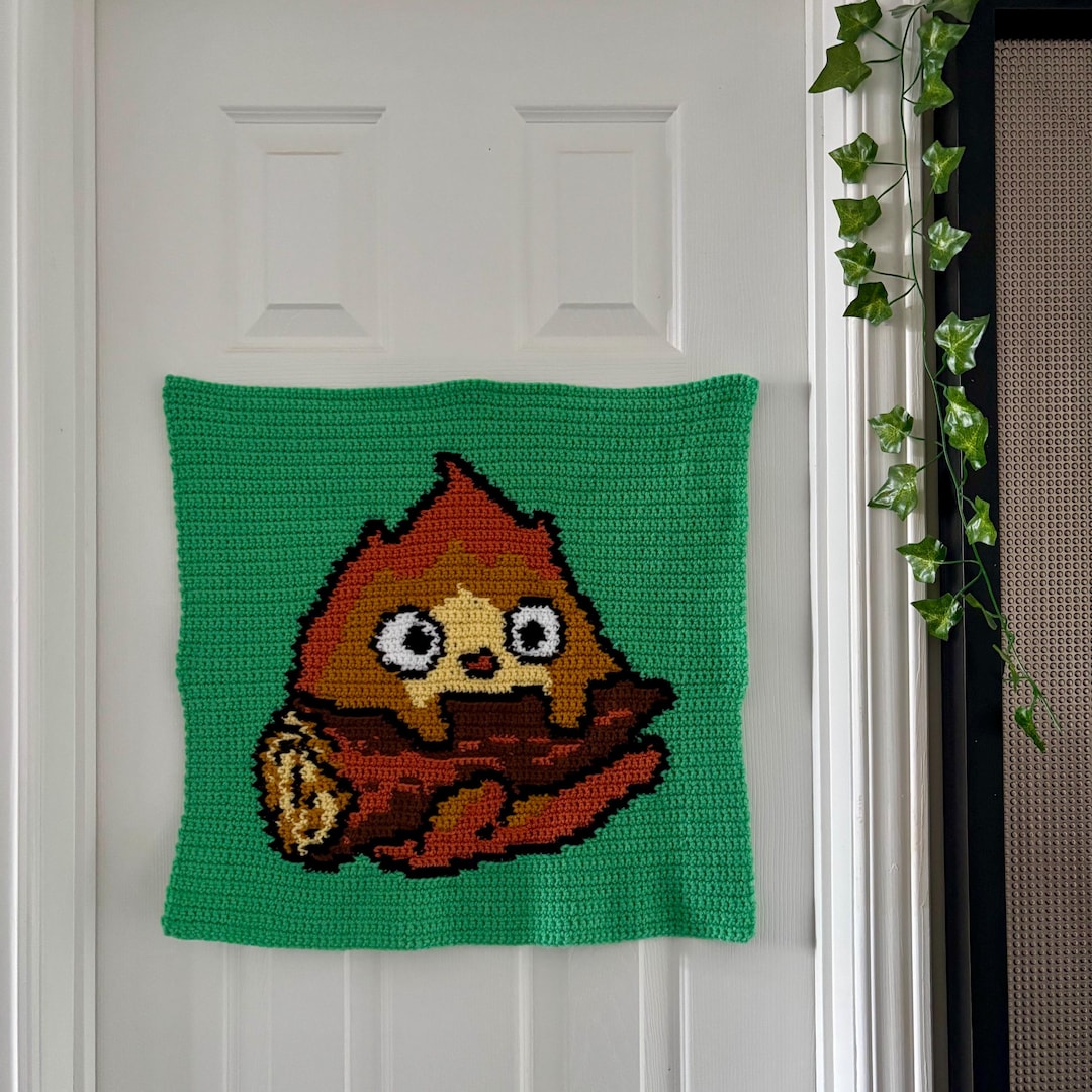 Calcifer Tapestry Crochet Pattern PDF | Studio Ghibli Crochet Pattern ...