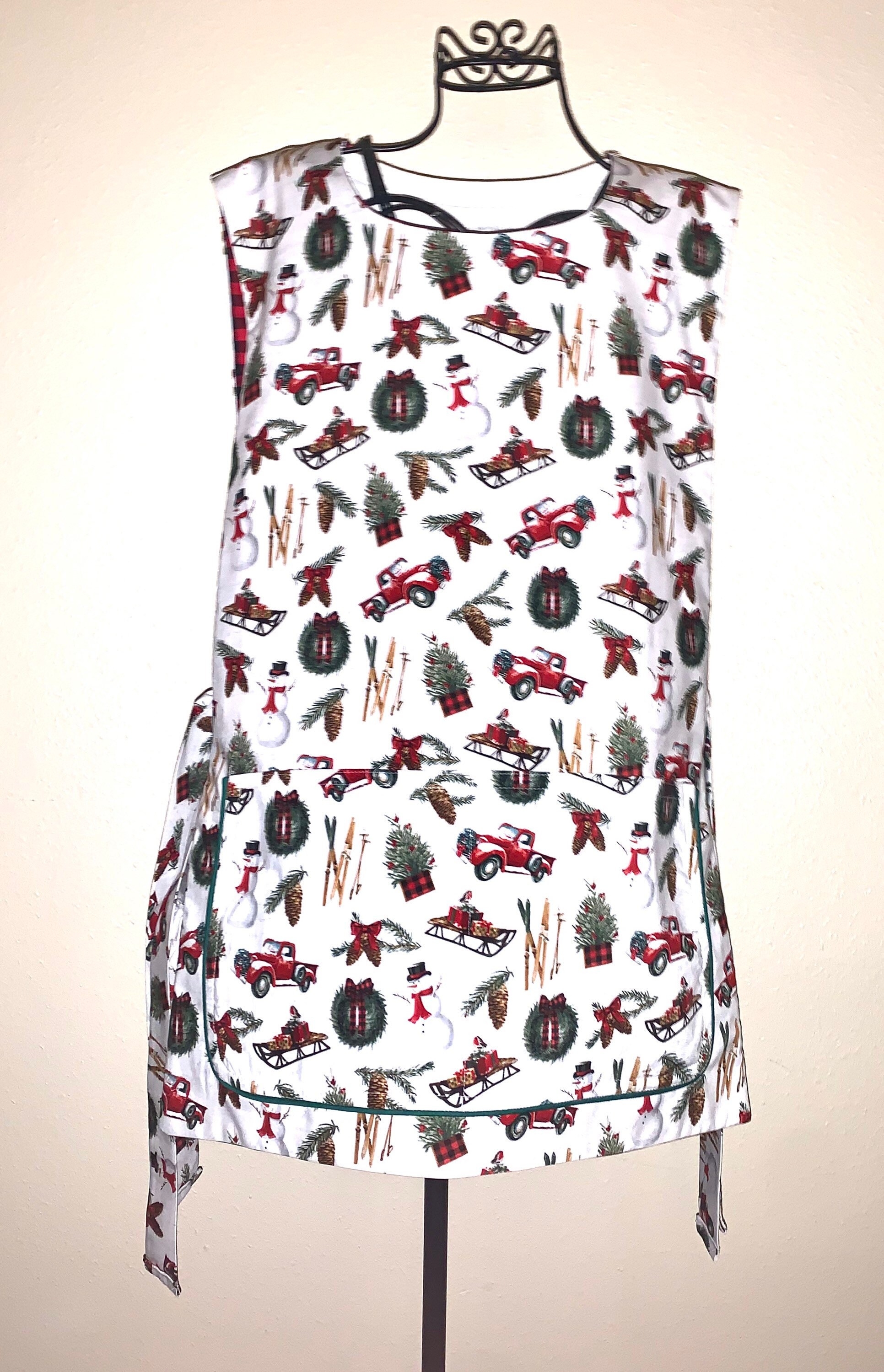 Home & Living Linens Kitchen Cobbler Lined Apron Smock Mixed Roosters ...