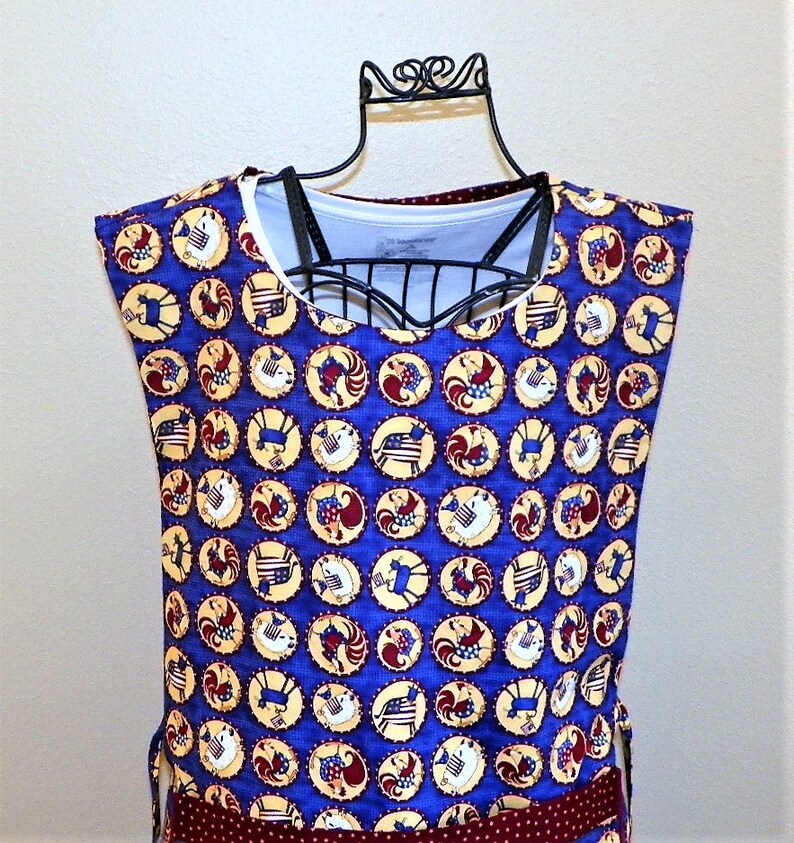 Colorful Kitchen Cobbler Lined Apron Smock Patriotic Animals - Etsy