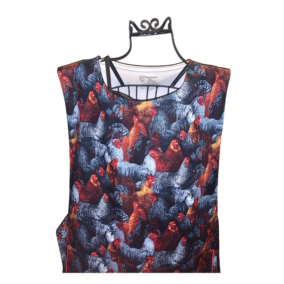Home & Living Linens Kitchen Cobbler Lined Apron Smock Mixed Roosters ...
