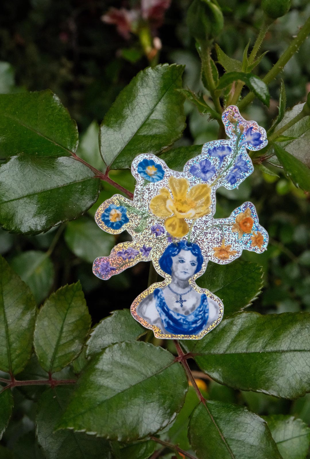 Delft Blue Vase Lady Sticker – Floral Pixie Dust Glossy Vinyl - Etsy