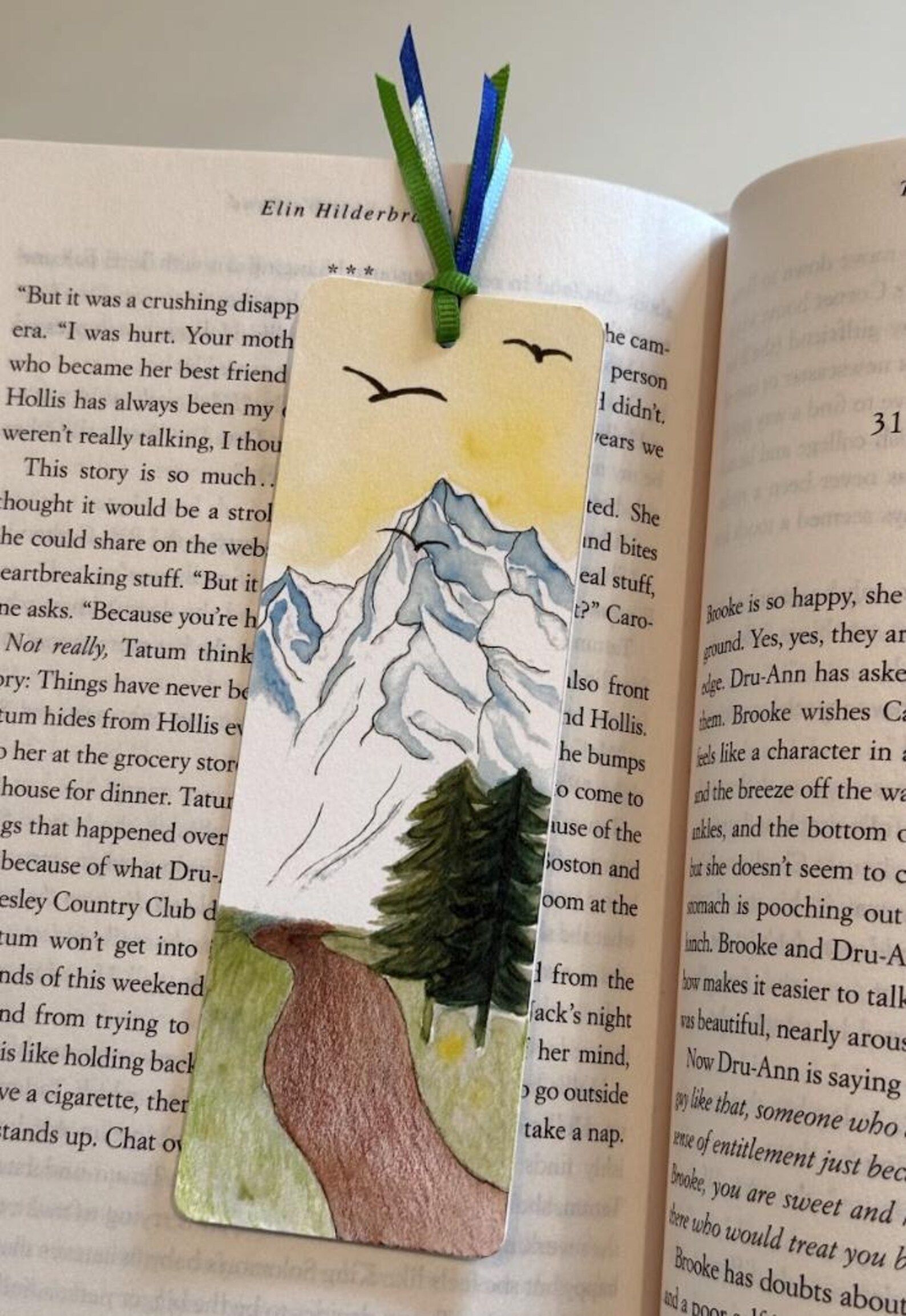 Hand Painted One of a Kind Mountain Path Color Bookmark - Etsy