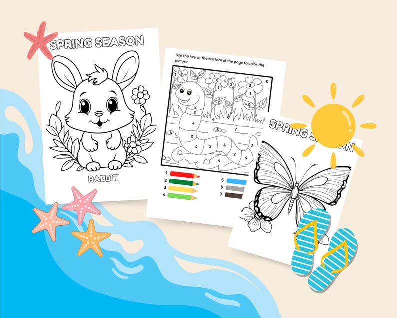 Fun and Educational Kids' Coloring Pages Bundle|printable Sheets for ...