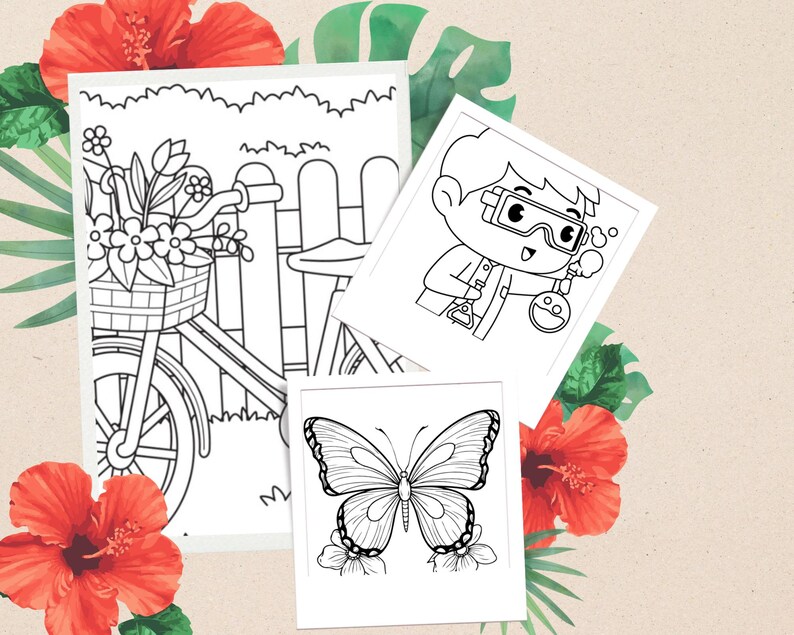 Fun and Educational Kids' Coloring Pages Bundle|printable Sheets for ...
