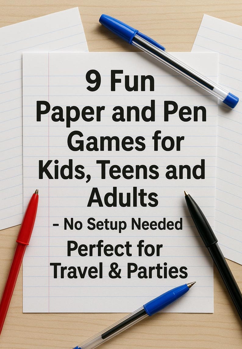 No-prep Pen and Paper Games - Endless Fun Anywhere, Anytime.fun Games ...