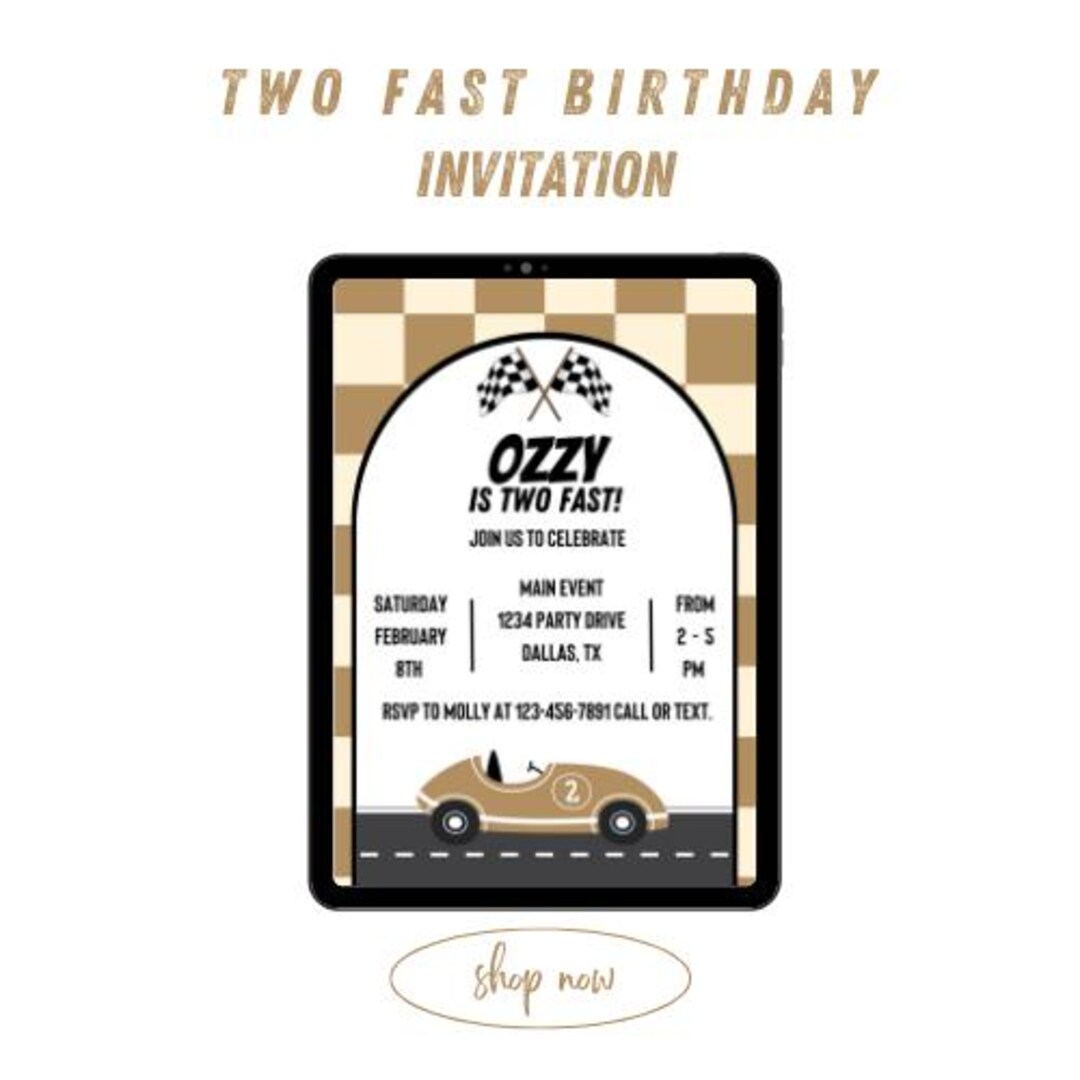 Rev up the Fun With This Racing Birthday Invitation - Etsy