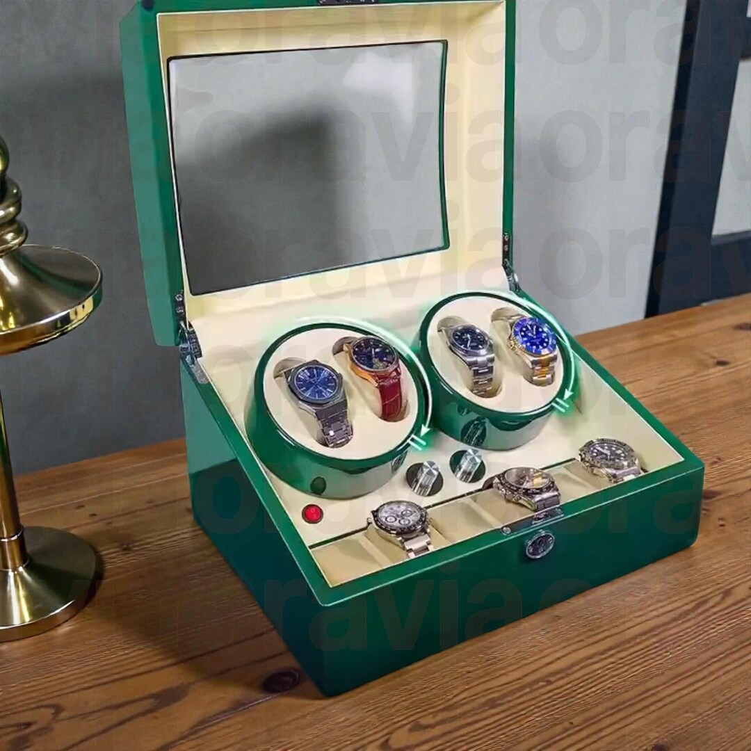 Automatic Watch Winder With LED Light – Silent Mechanical Watch Box for ...