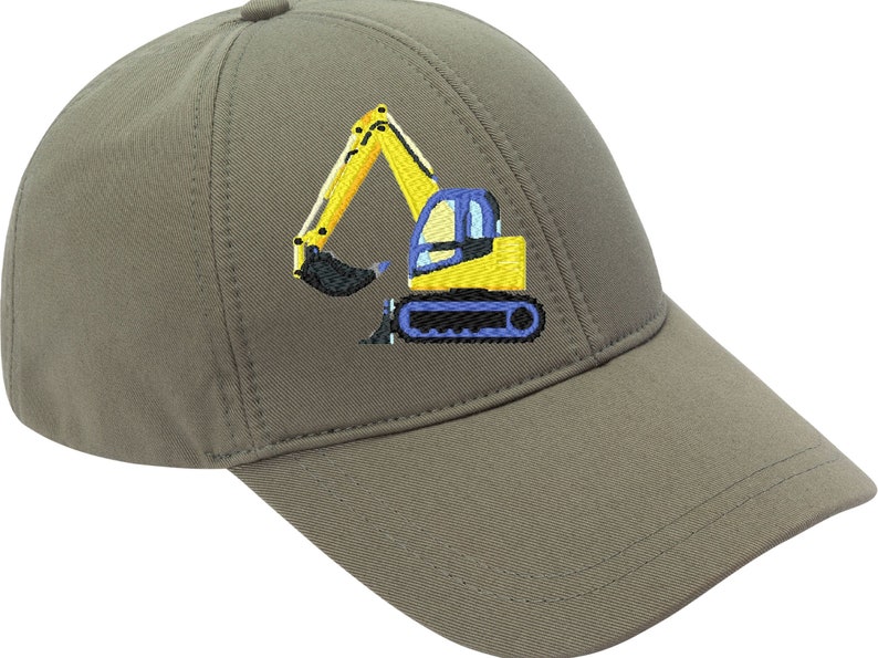 Miniature Construction Excavator Embroidery Design for Hat - Etsy