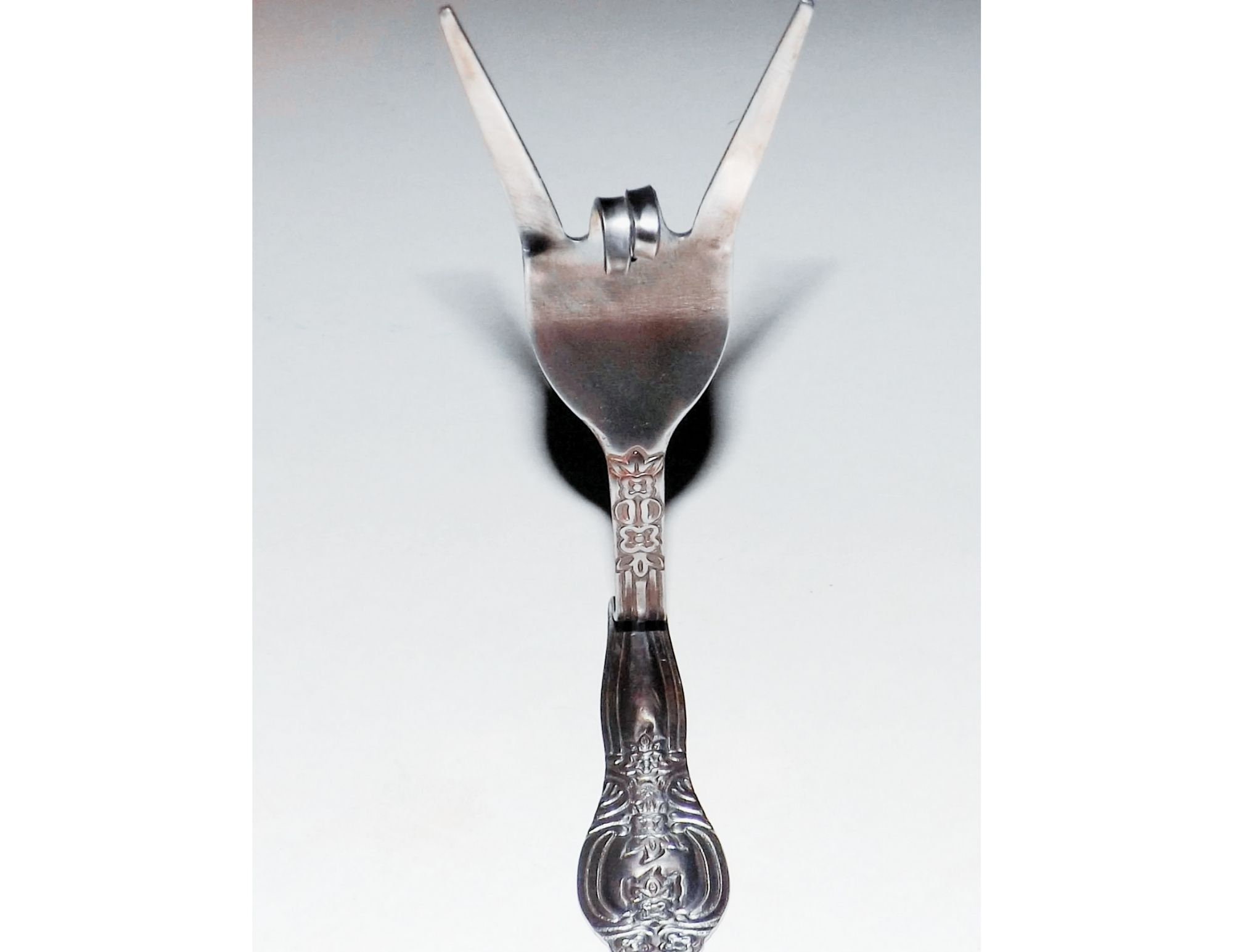 Stainless Steel Metal Fork Art Rock on Symbol - Etsy