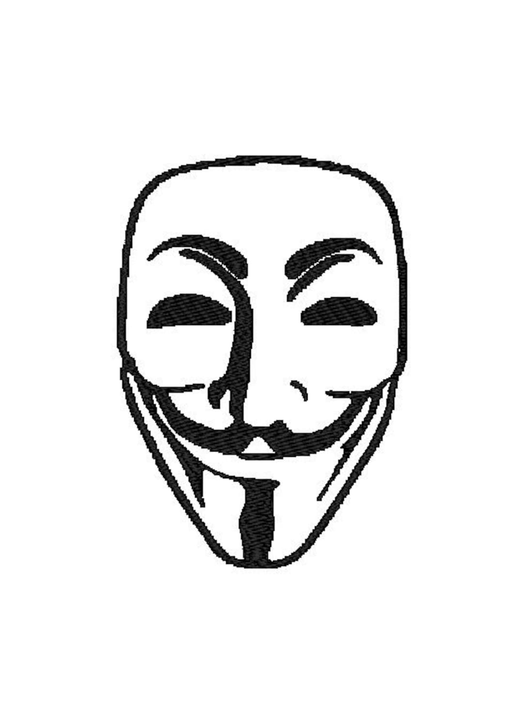 Anonymous Mask Digital Embroidery Design - Etsy