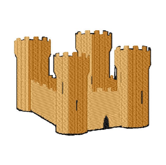 Sand Castle Digital Embroidery Design Sand Castle Digitized | Etsy