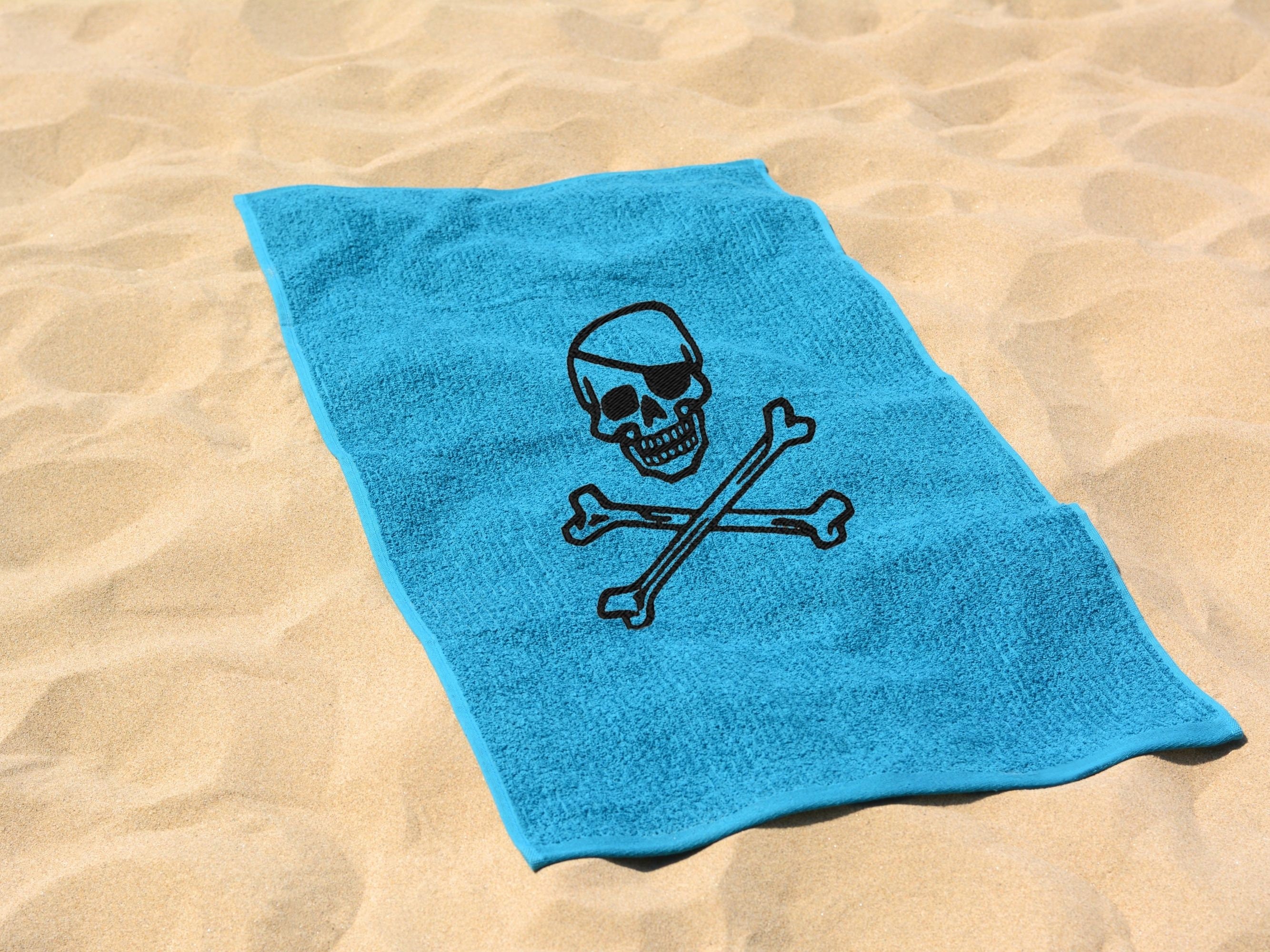 Blue Skull And Crossbones Background