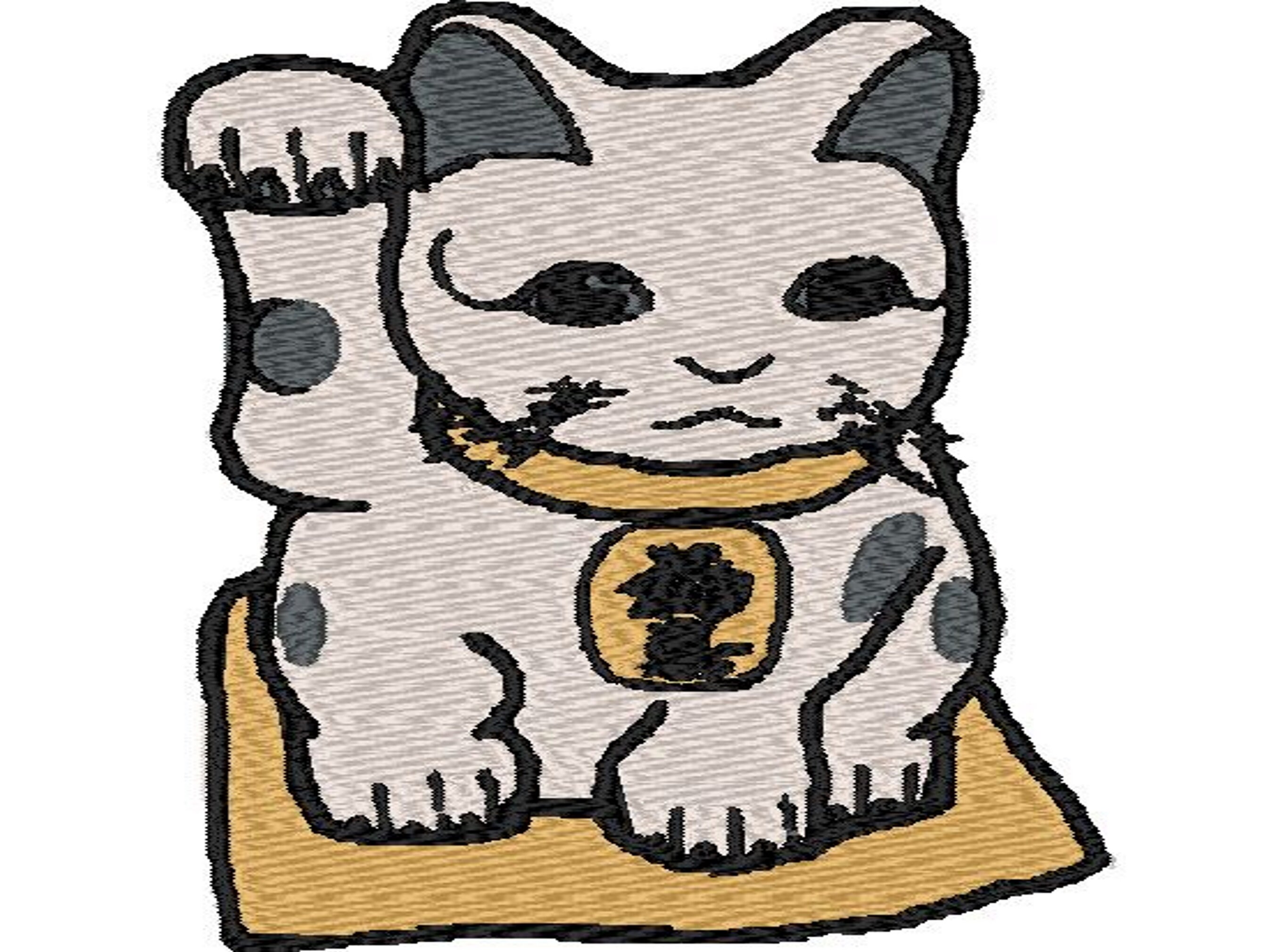 Lucky Cat Maneki Neko Embroidery Design - Etsy