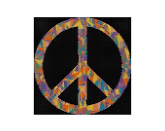 Peace Sign Cross Stitch Pattern, Free Shipping, Cross Stitch PDF, Cross ...