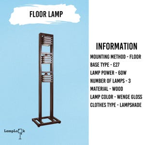 Modern Floor Lamp Wooden Light Standing Fixture for Living Room ...