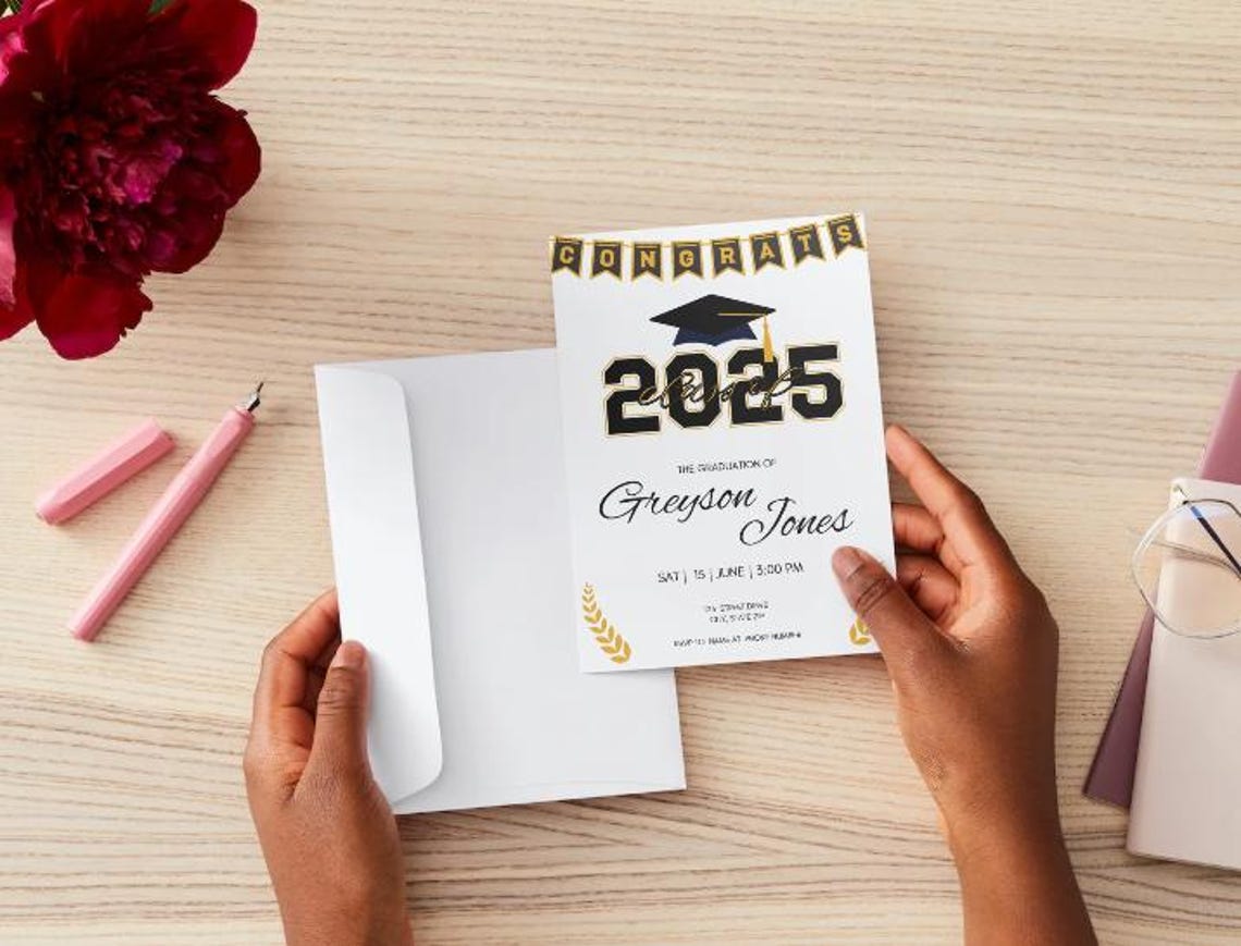 Graduation Party Invite Senior Grad Highschool Invitation Graduate ...