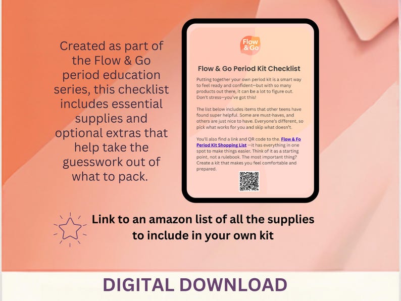Flow and Go | Period Kit Checklist | Printable First Period Essentials ...