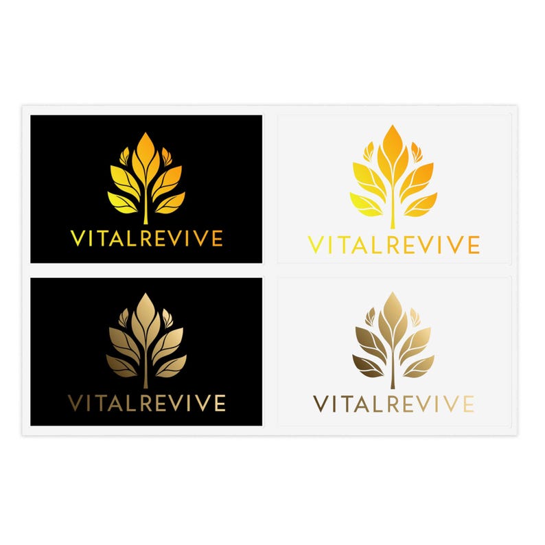 Elegant Vitalrevive Sticker Sheets | Gold Leaf Designs for Journals ...