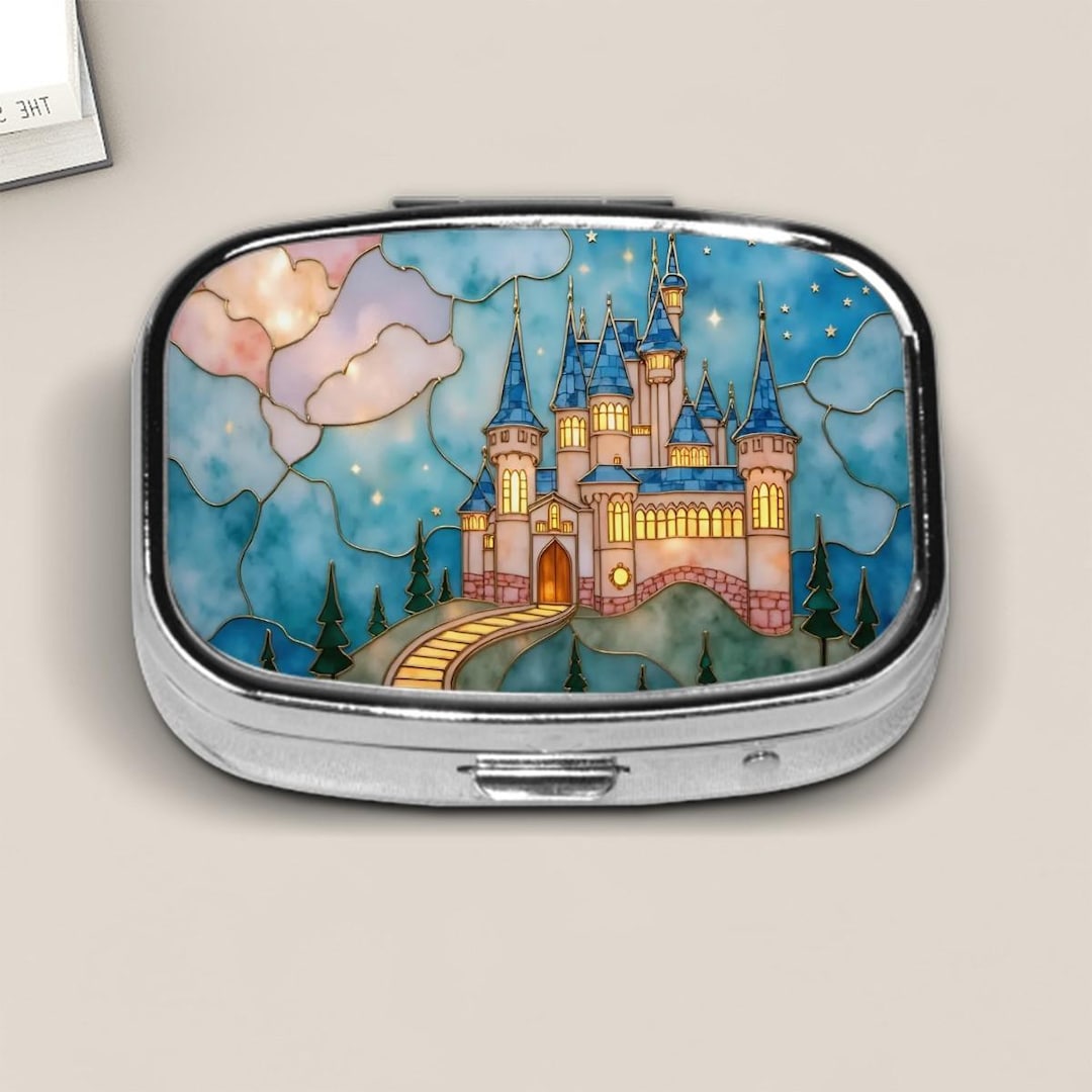Fairy Tale Castle Pill Box – Stained Glass Style Fantasy Design ...