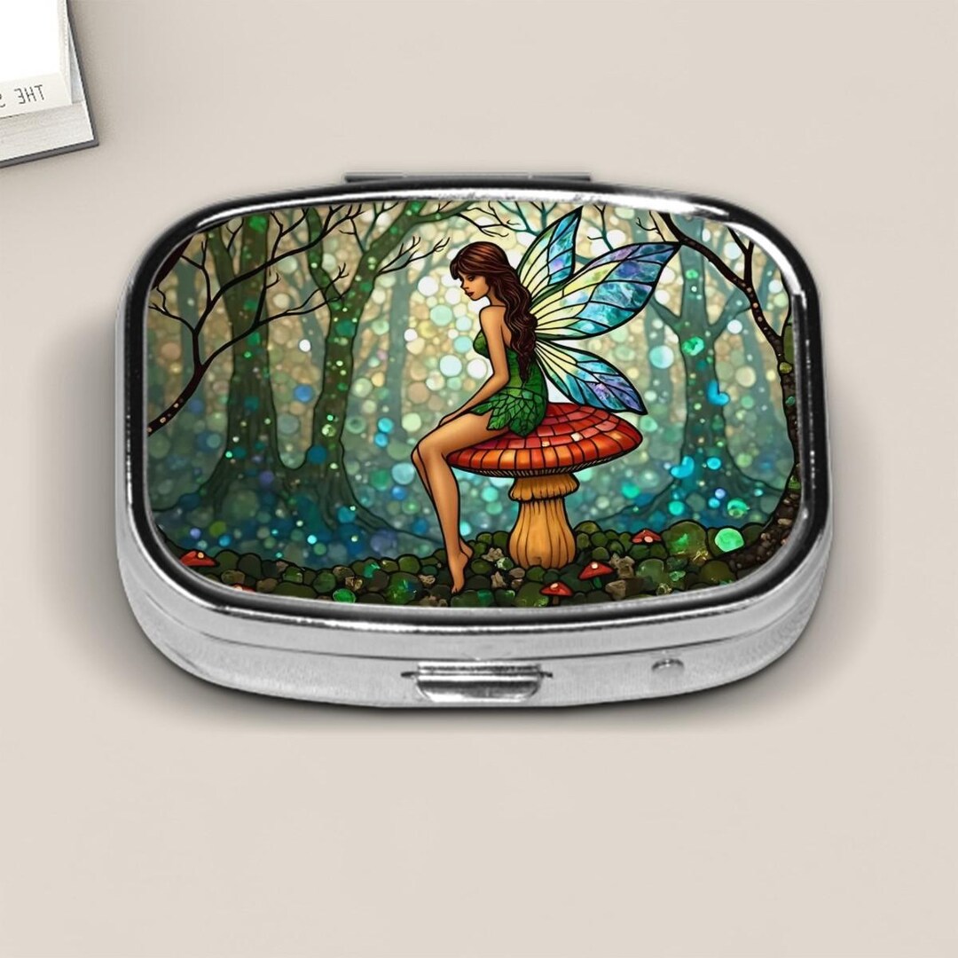Enchanted Forest Fairy Pill Box – Whimsical Woodland Fairy on Mushroom ...