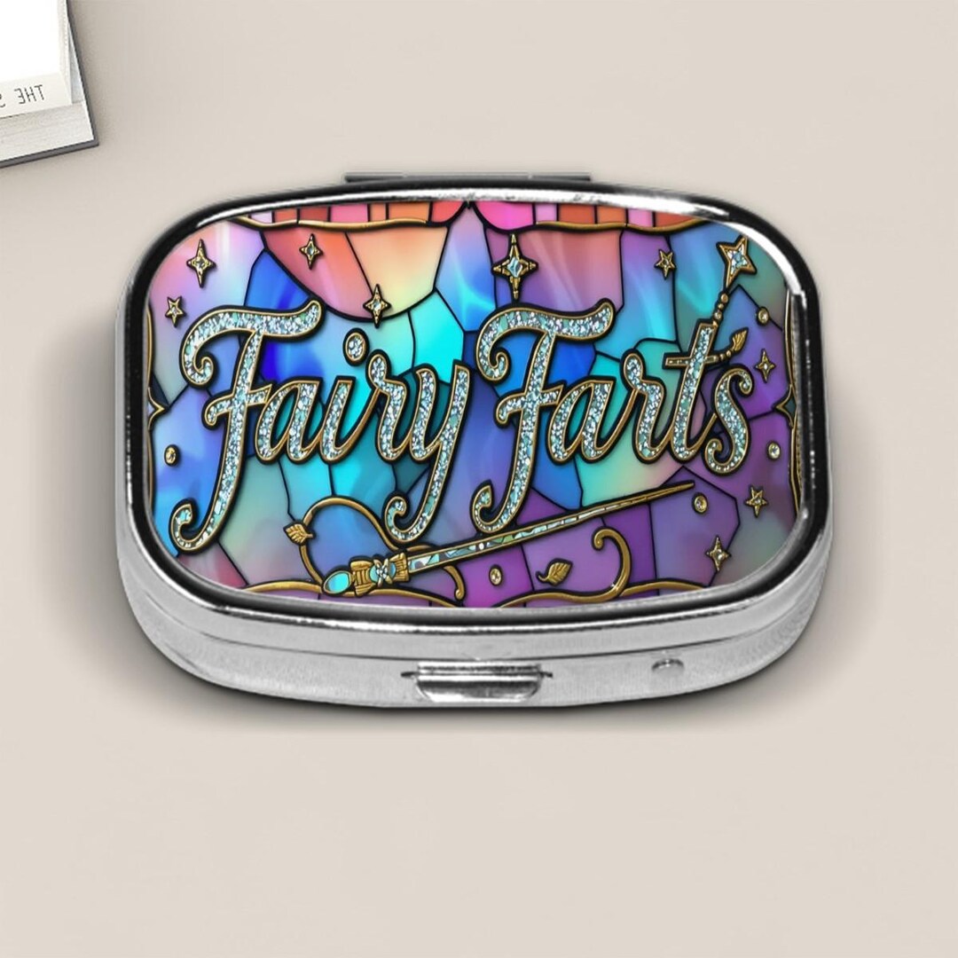 Fairy Farts Pill Box – Funny Stained Glass Style Rainbow Design ...