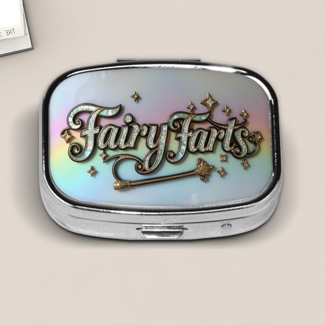 Fairy Farts Pill Box – Pastel Design With Sparkles and Wand – Funny ...
