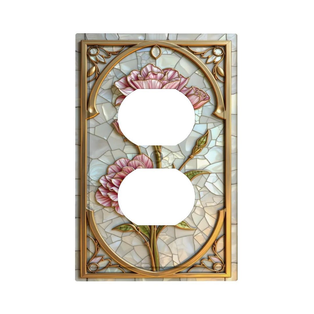 NOT 3D Matching Art Nouveau Stained Glass Style (PRINT) Carnation ...