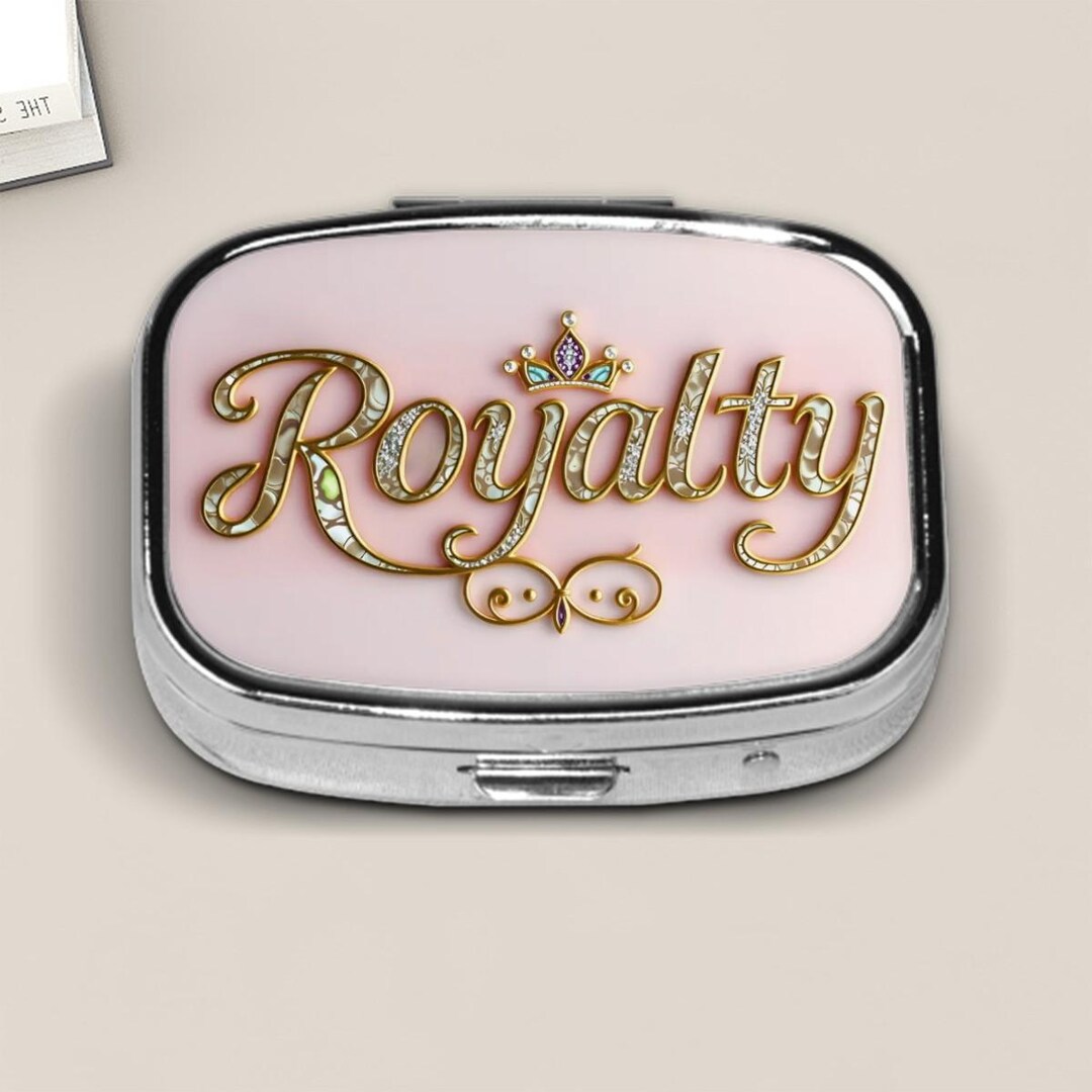 Royalty Pink Pill Box – Elegant Crown and Jewel Design, Glam Travel ...