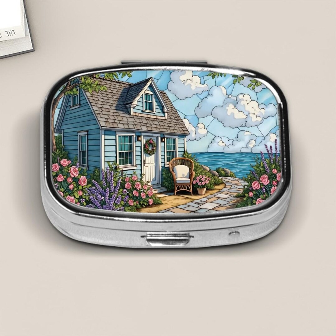 Coastal Cottage Pill Box – Oceanfront Blue House With Garden Path and ...