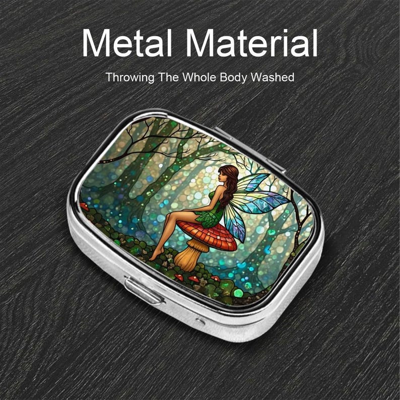 Enchanted Forest Fairy Pill Box – Whimsical Woodland Fairy on Mushroom ...