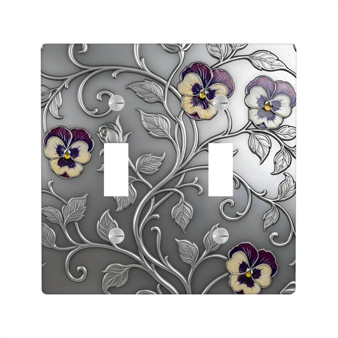 NOT 3D Pansy Flower Switch Plate Cover – 2-gang 2-toggle Faux (PRINT ...